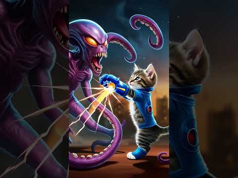 Ktten ๐ Aliens | Cartoon Meow Ai Cat Story #aianimation #kitten #viral #shortsviral