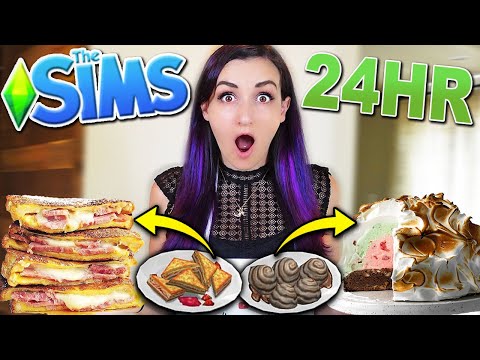 24 HOURS Eating Like A Sim (Gourmet)