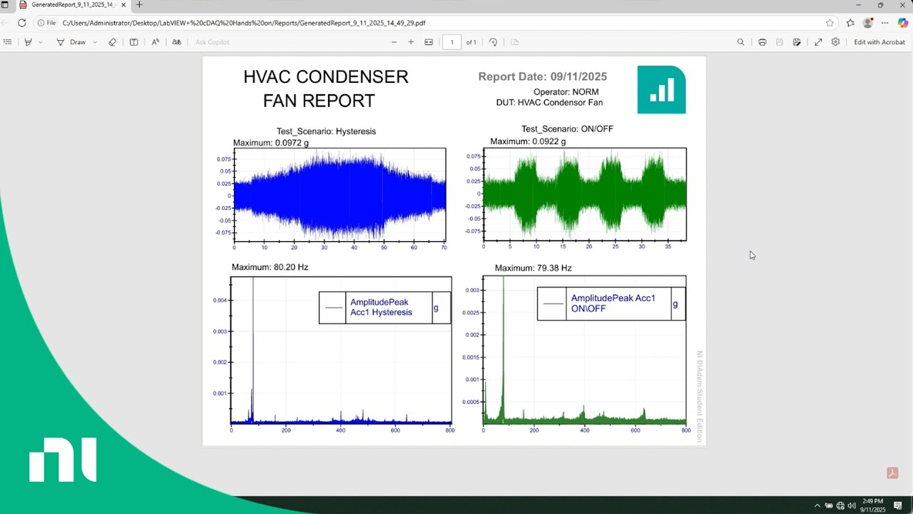 Automating NI DIAdem Reports with NI LabVIEW API | NI cDAQ and FlexLogger | LabVIEW+ Demo