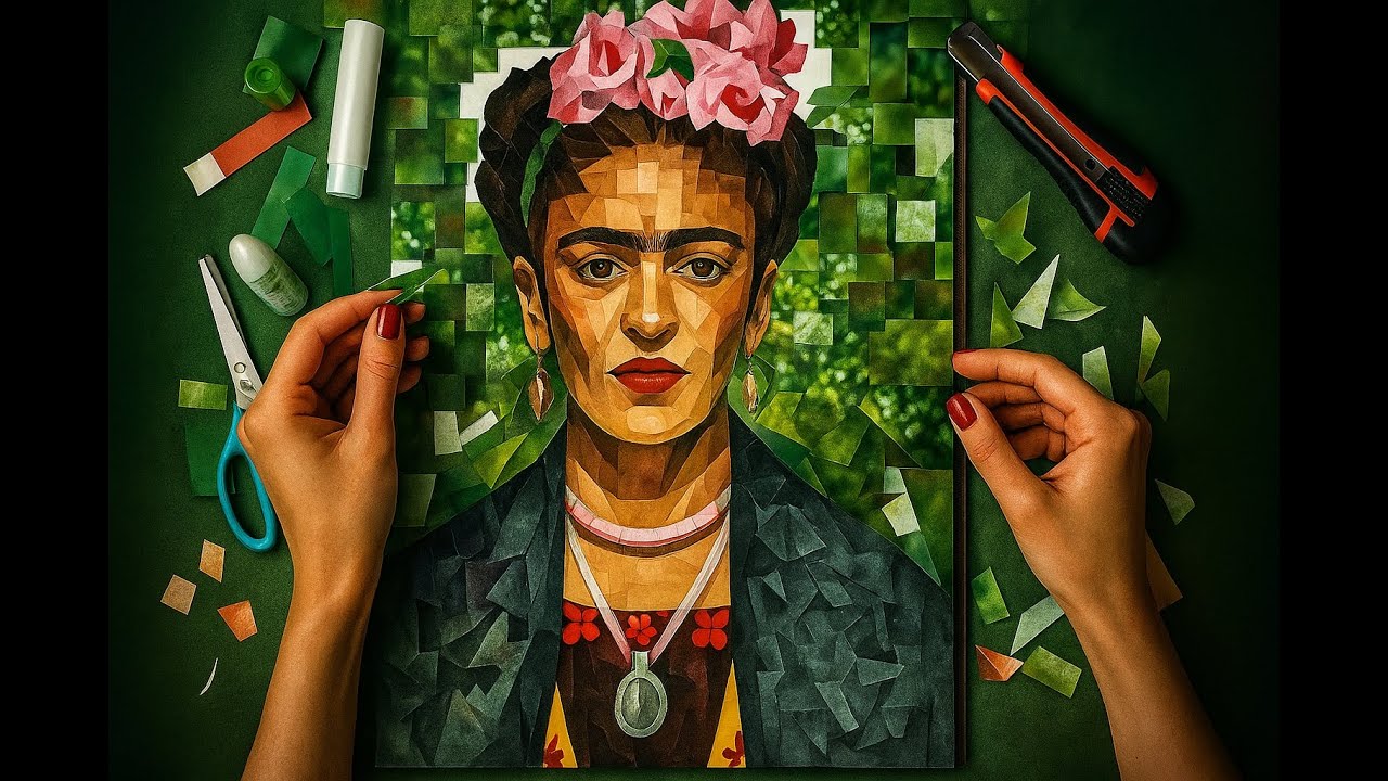 Frida Kahlo Collage Tutorial | DIY Mosaic Art with Old Magazines