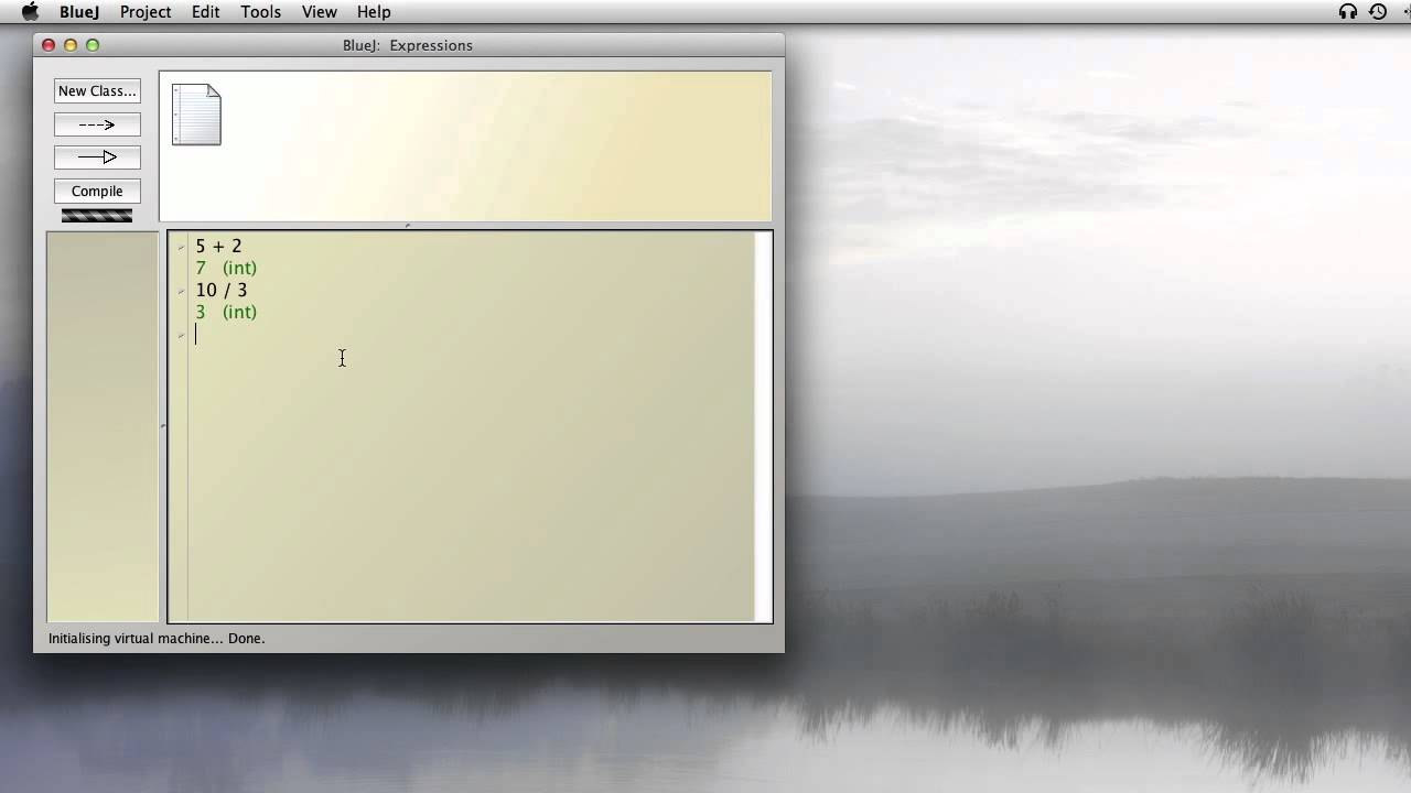 Evaluating Java expressions with BlueJ