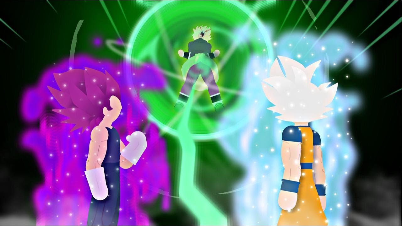 Goku and vegeta Vs Broly DBS | #sticknodes Animation | Daiberu