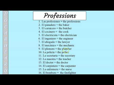 Learn how to pronounce 15 professions in Spanish