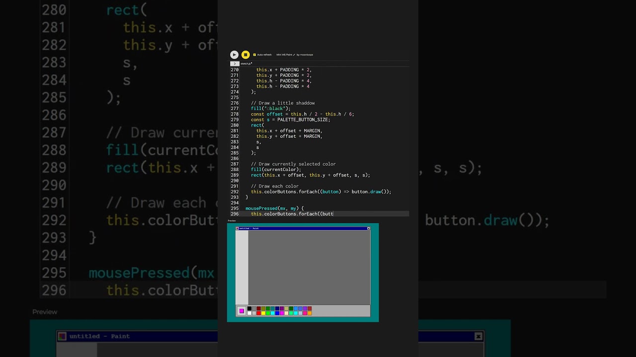 Code MS Paint in JavaScript (Part 10)! #p5js #javascript #codingtutorial #creativecoding #windows95
