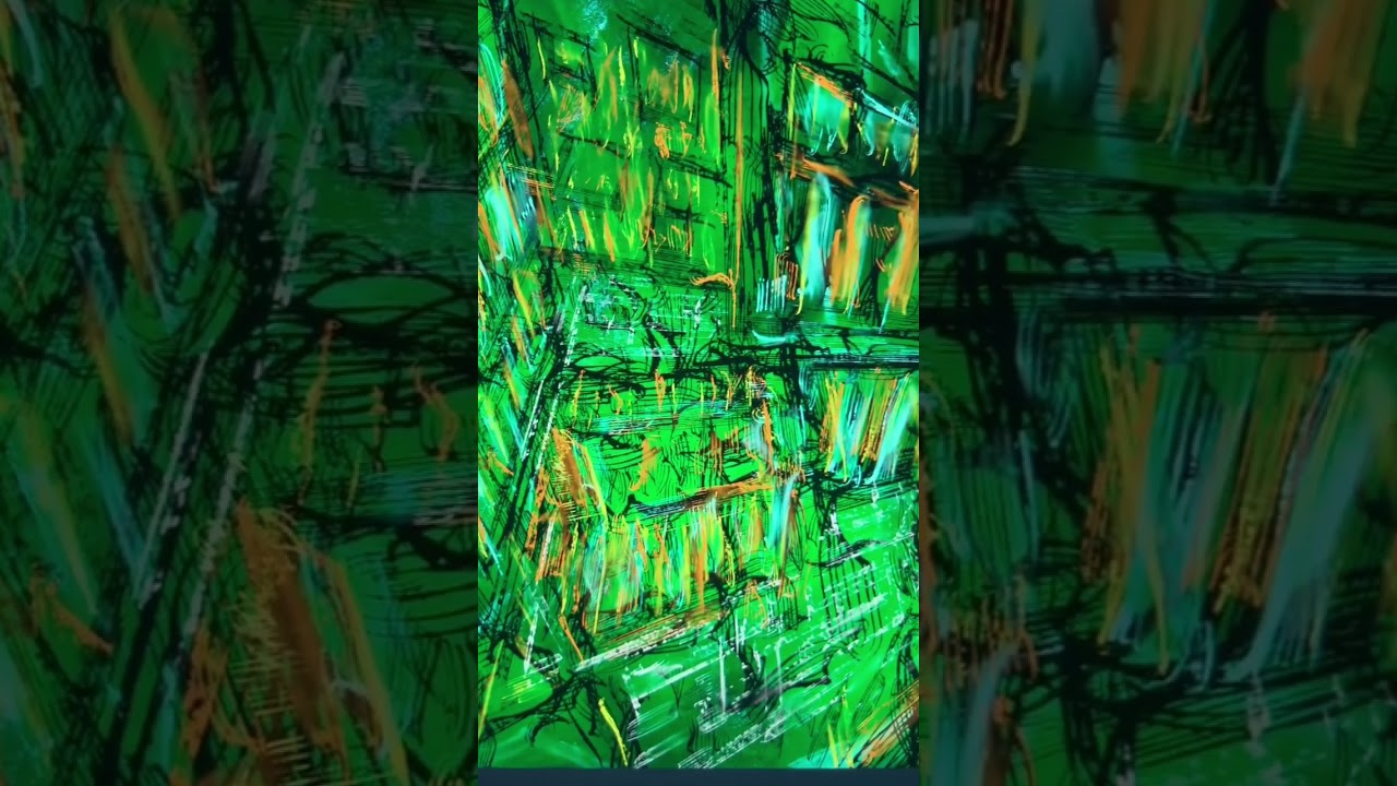 “The Columns 2.0 Dance Hall & DJ Booth” - Abstract Expressionist Modernist Architecture Art Piece