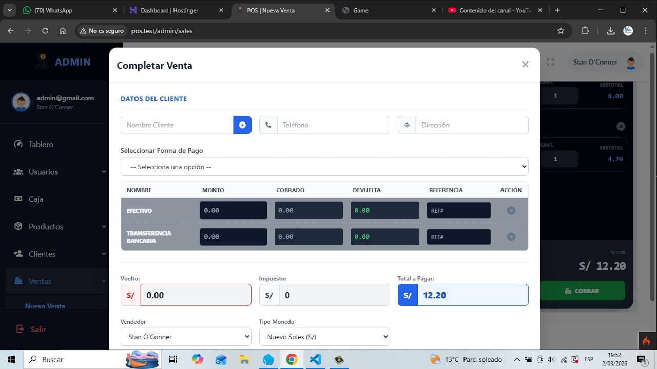 Free Sales System in PHP 8 (CodeIgniter 4) and MySQL