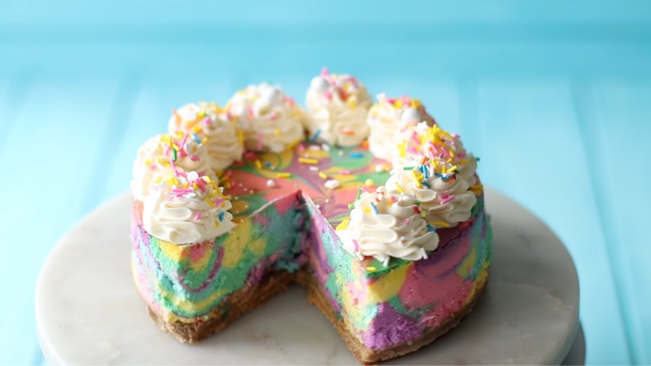 Incredible Rainbow Tie Dye Cheesecake