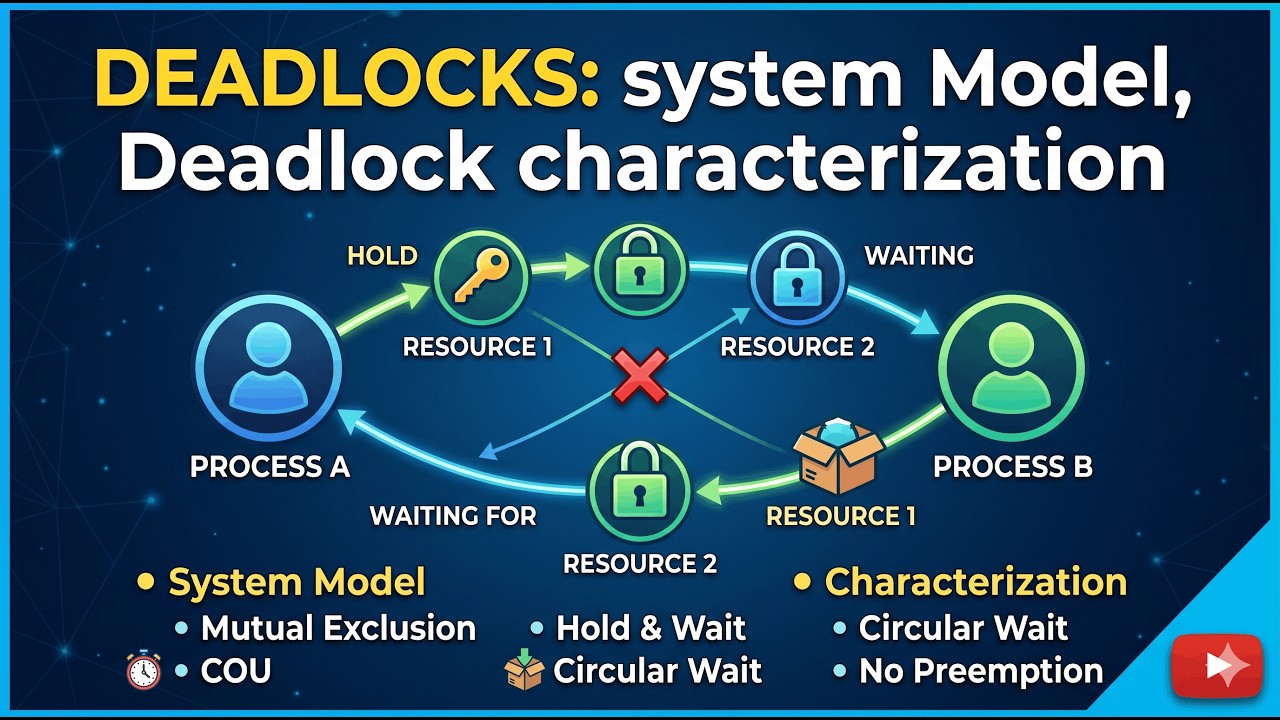 Deadlocks Explained | System Model & Deadlock Characterization in OS