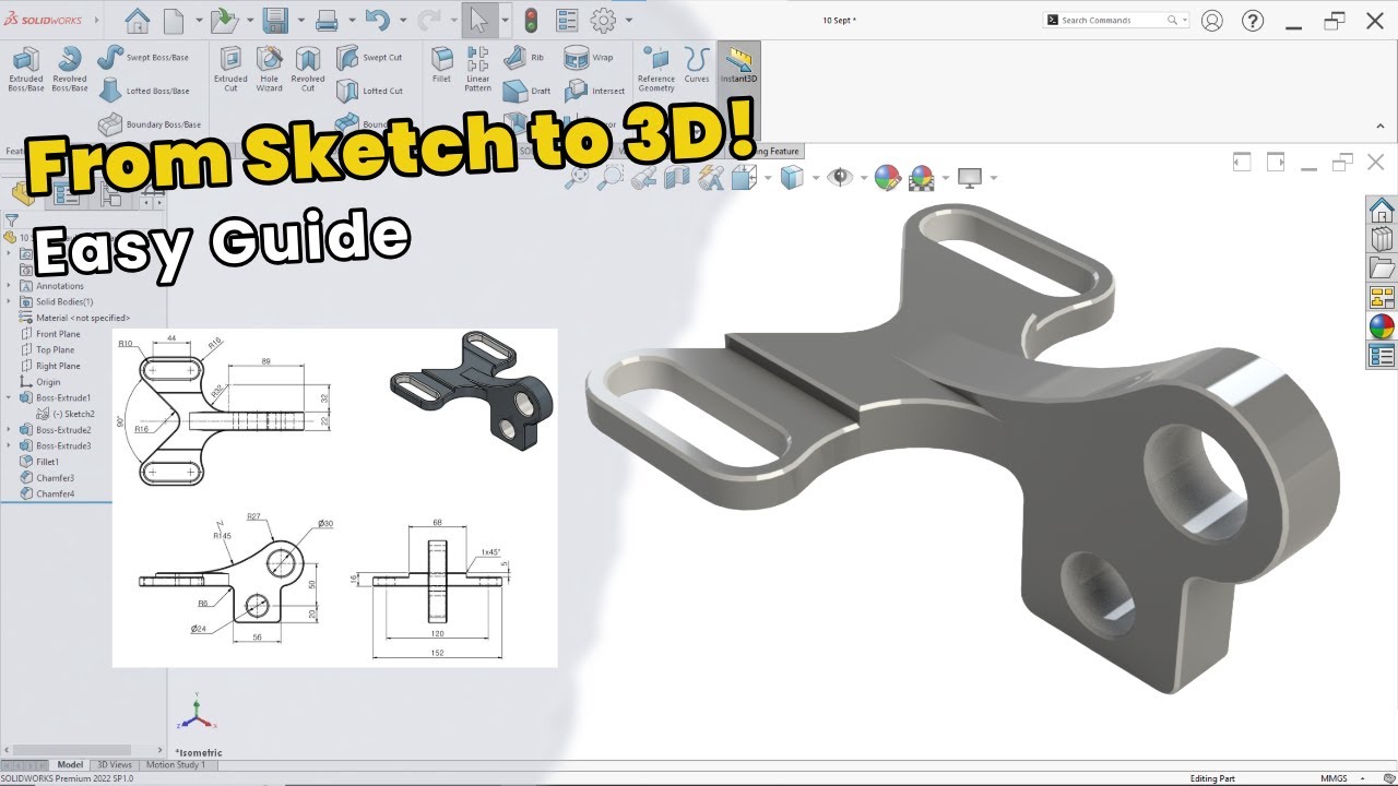 SolidWorks Part Design for Beginners – Full Step Tutorial