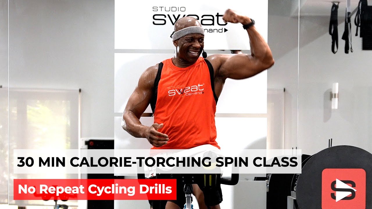 30 Min Spin Class - Calorie Torcher! (No Repeat Cycling Drills)