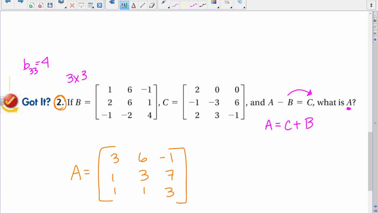 12 1 Adding and Subtracting Matrices