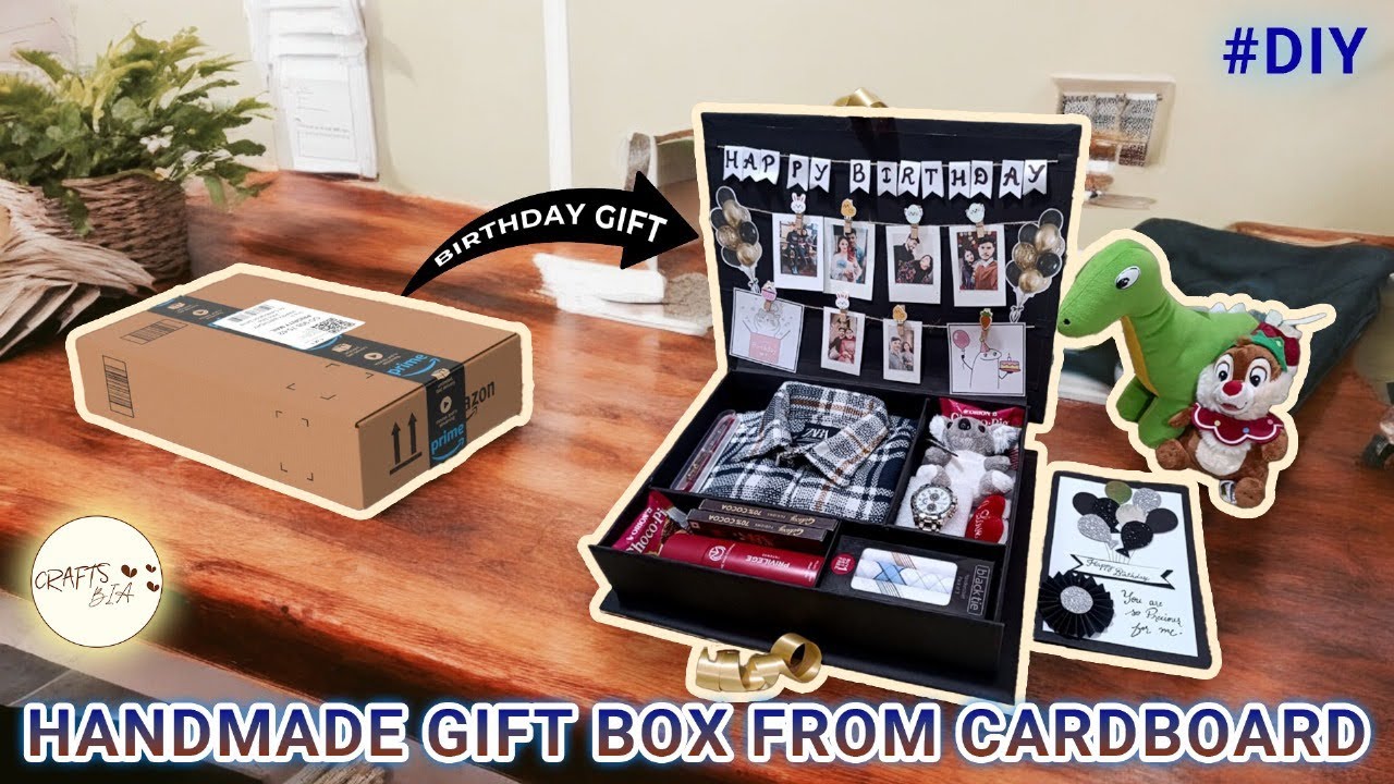 Handmade birthday gift box from cardboard 🎁| birthday hamper for him | birthday crafts ideas #diy