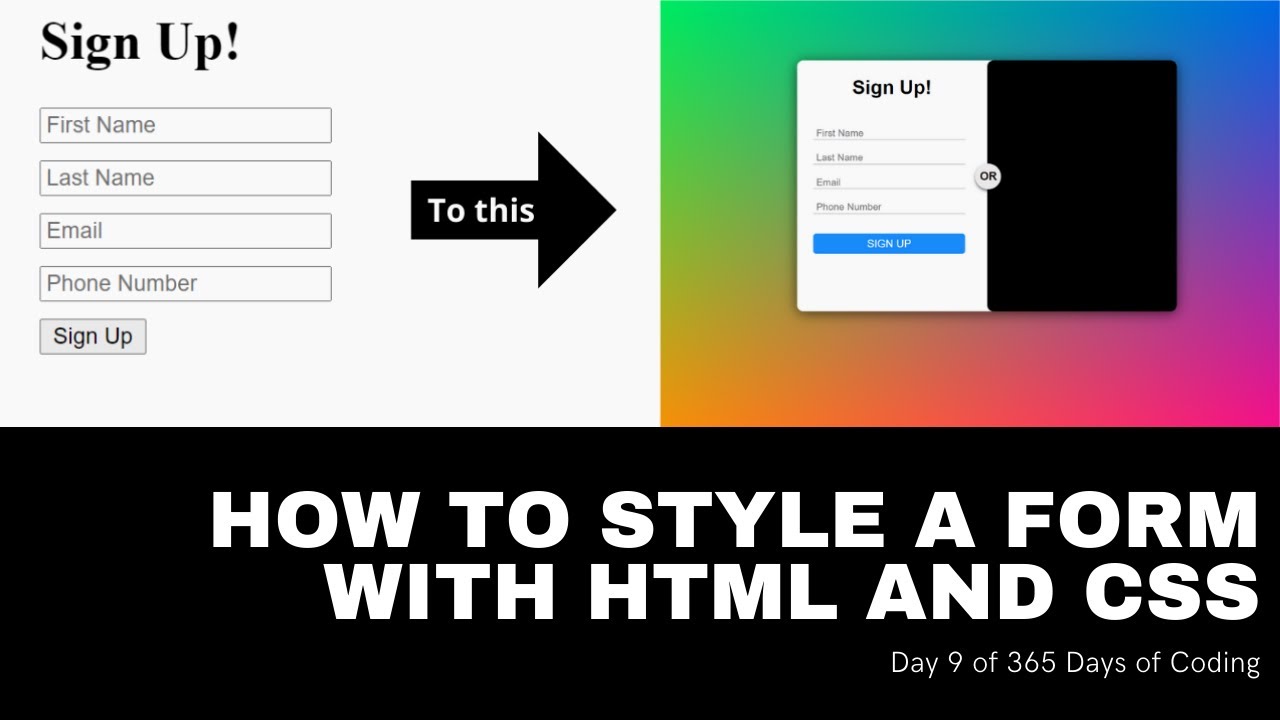 How to Style a Form with HTML and CSS // Front End Challenge // Day 9 of 365 Days of Coding