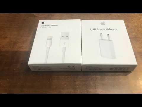 Apple Lightning to USB Cable and Power Adapter Unboxing