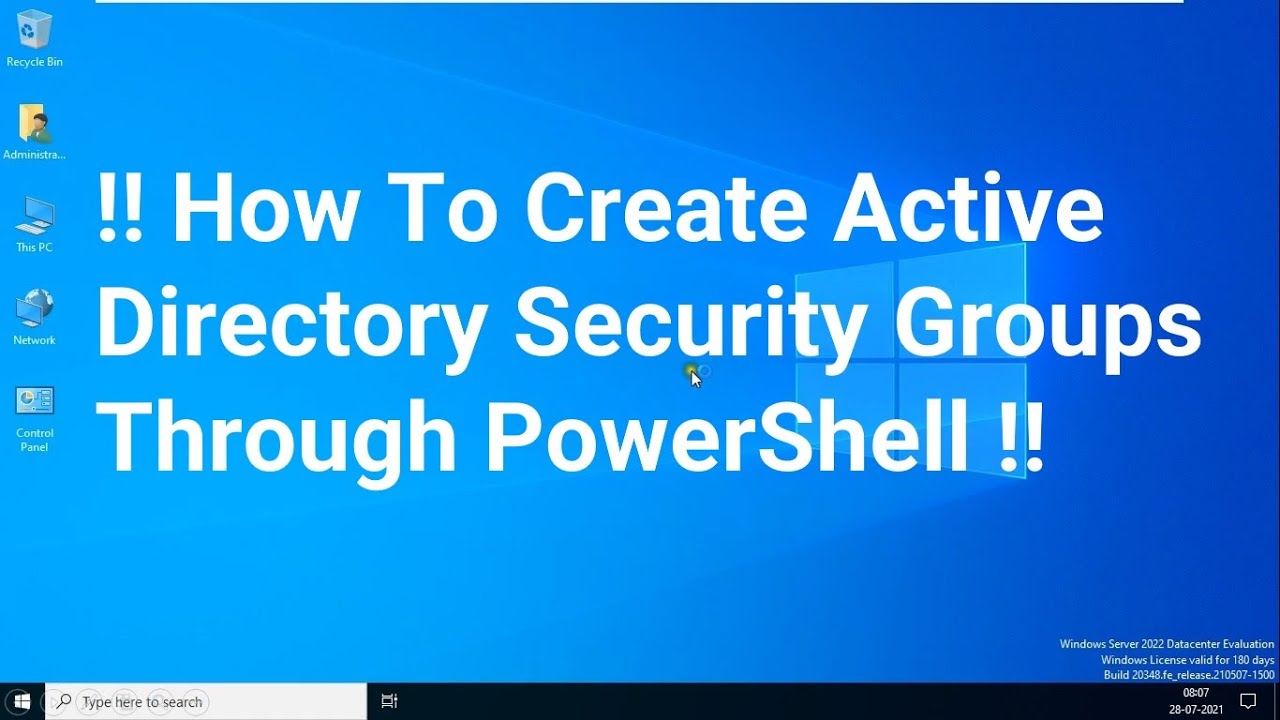 How To Create Active Directory Security Groups With PowerShell !! Managing AD Groups with PowerShell