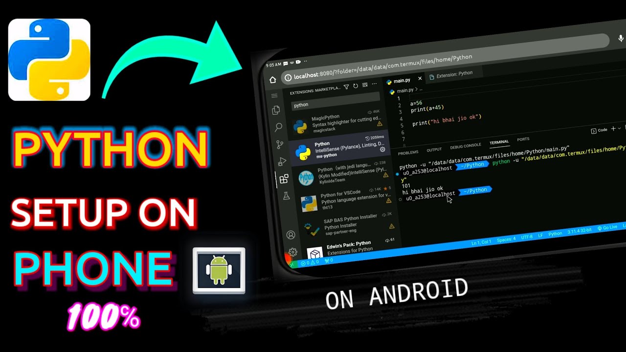 How to Setup Python in Your Phone Using VS Code. how to install python on android @GoodWayGiverTech