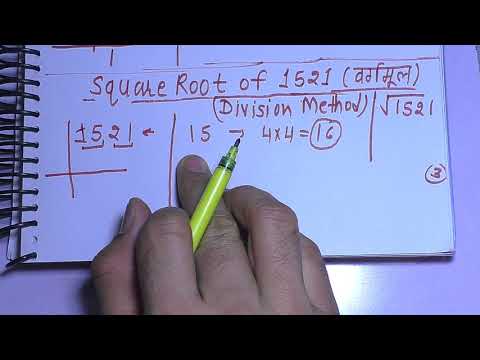Square root of 1521 Division Method in Hindi | √1521 | 4 digit square root trick | Surendra Khilery