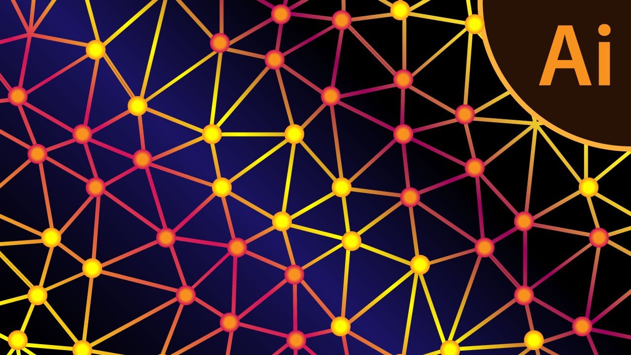 Abstract background with polygon in Adobe Illustrator