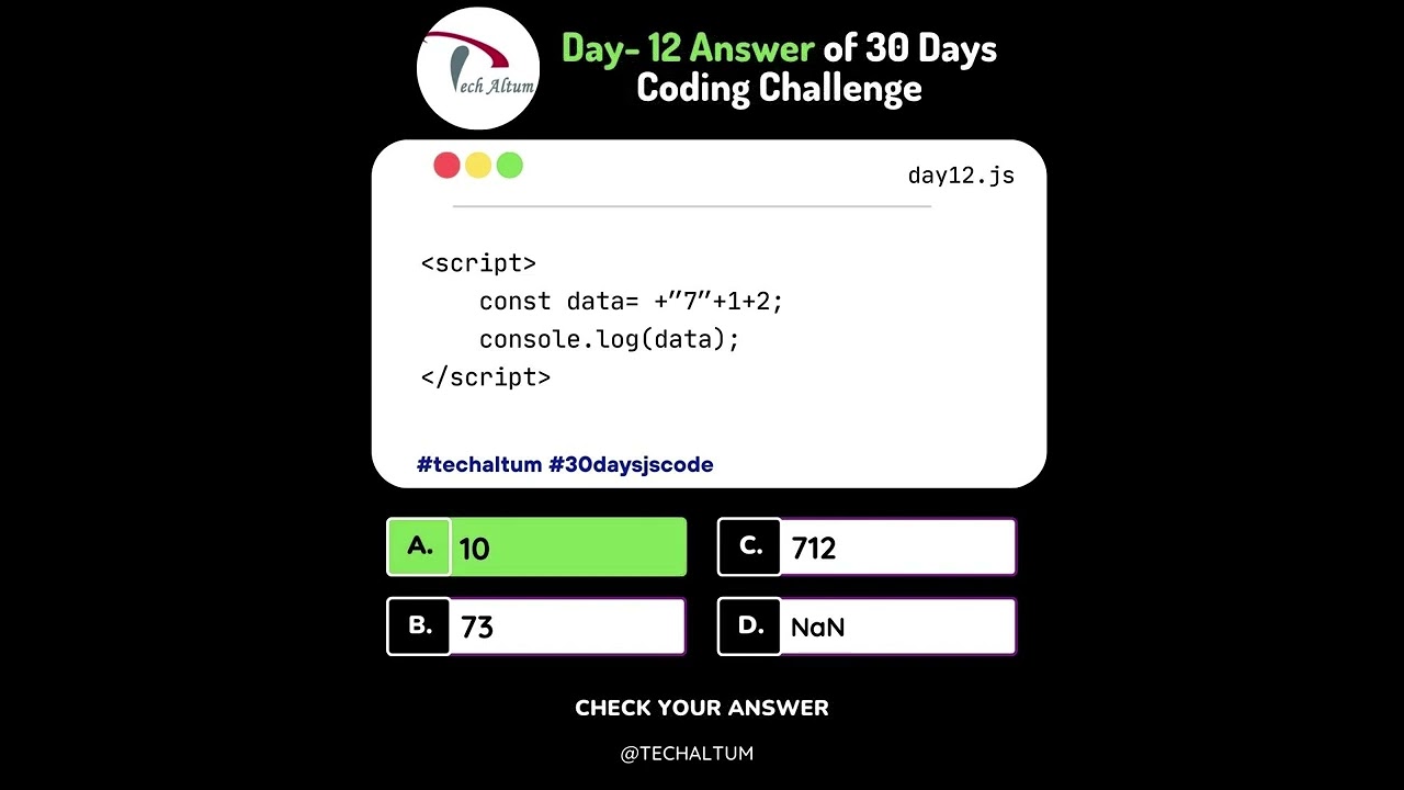 30 Days JavaScript Coding Challenge | Day 1 to Day 30 | Tech Altum | Coding Challenge