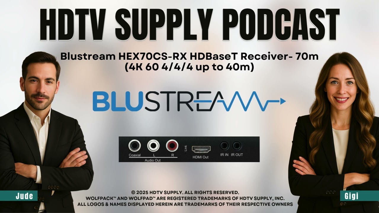 Blustream HEX70CS-RX HDBaseT Receiver- 70m (4K 60 4/4/4 up to 40m)