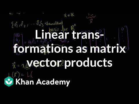 Linear transformations as matrix vector products Video Lecture ...