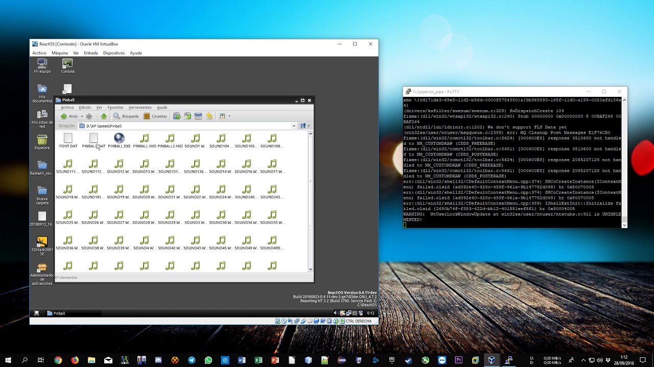 Trying some Windows XP built-in programs on ReactOS