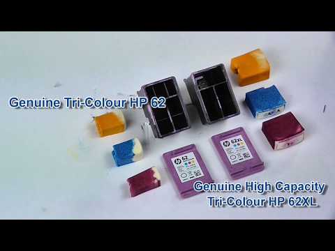 Comparison between the HP62 tri-colour cartridge standard (C2P06AE) and high capacity (C2P07AE)