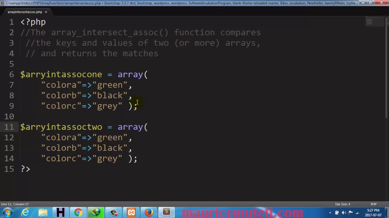 PHP array intersect assoc Function