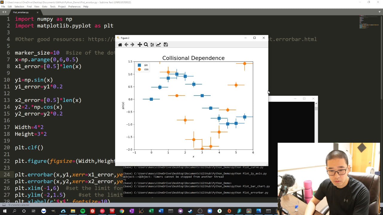 Python Plot curve with error bar (to the POINT demo)
