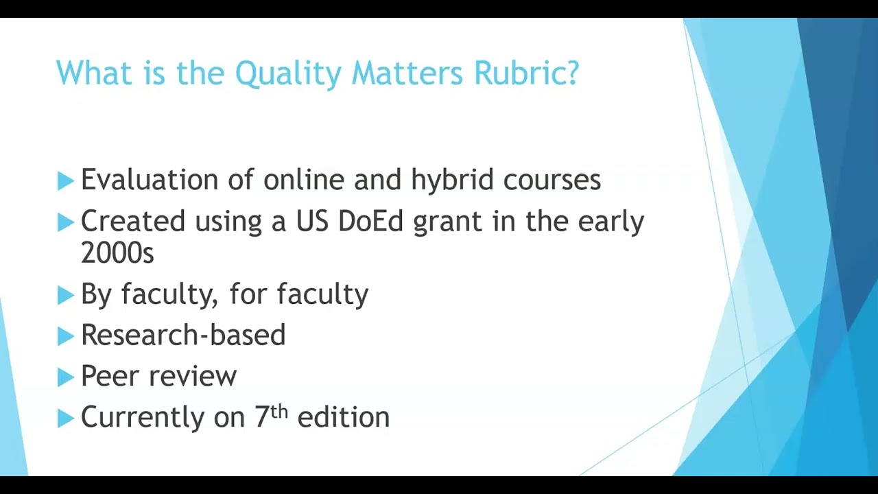 Quality Matters Overview