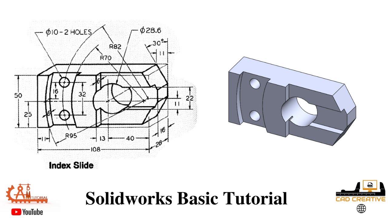 Solidworks Basic Tutorial for Beginners ! Solidworks Training Exercises - 52