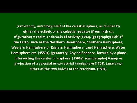 what is the meaning of hemisphere.