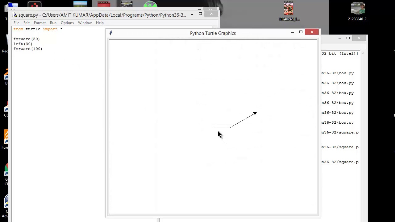 how to make a square in  python by using turtle