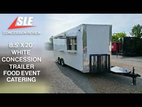 8.5' X 20' White Concession Trailer Food Event Catering Walkthrough