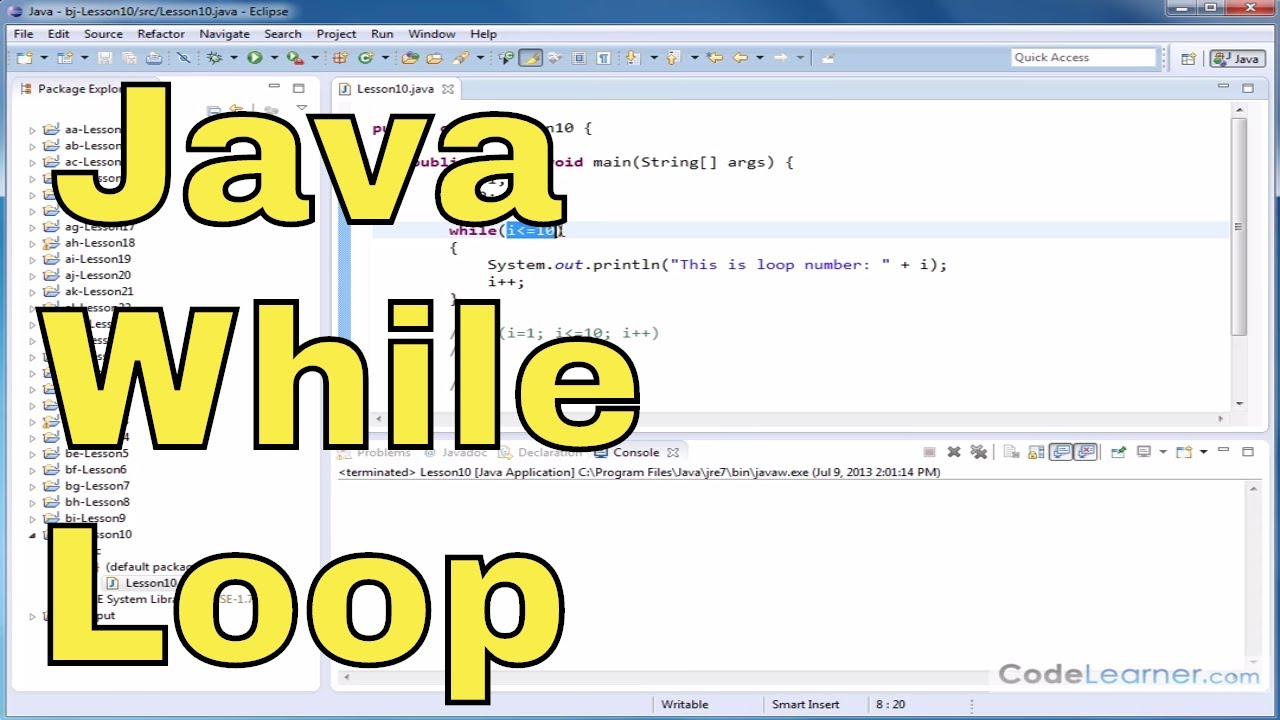 Java Tutorial - 10 - The While Loop