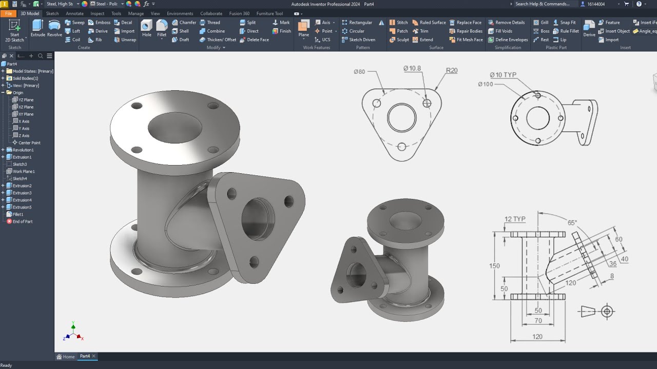 Inventor Beginner Tutorial #10 | 3D Model Basic