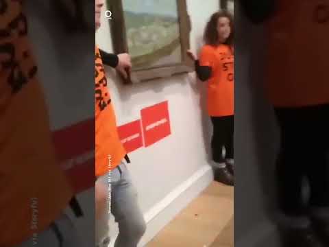 Climate Protesters Glue Themselves to Famous Paintings