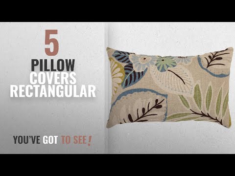 Top 10 Rectangular Pillow Covers [2018 ]: Pillow Perfect Beige/Blue Tropical Rectangular Throw
