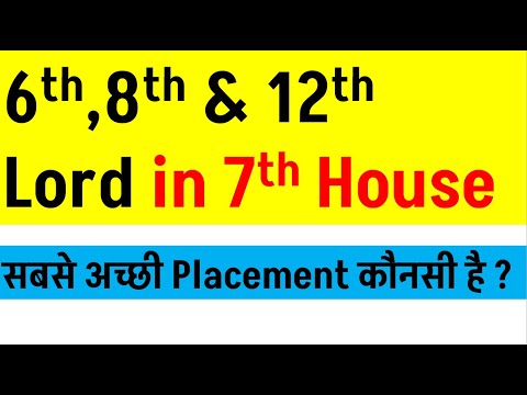 6th,8th & 12th Lord in 7th House (सबसे अच्छी Placement कौनसी है ?)