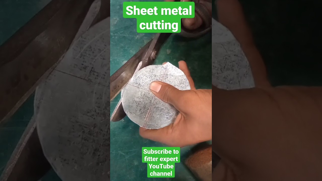 sheet metal cutting practice in fitter workshop