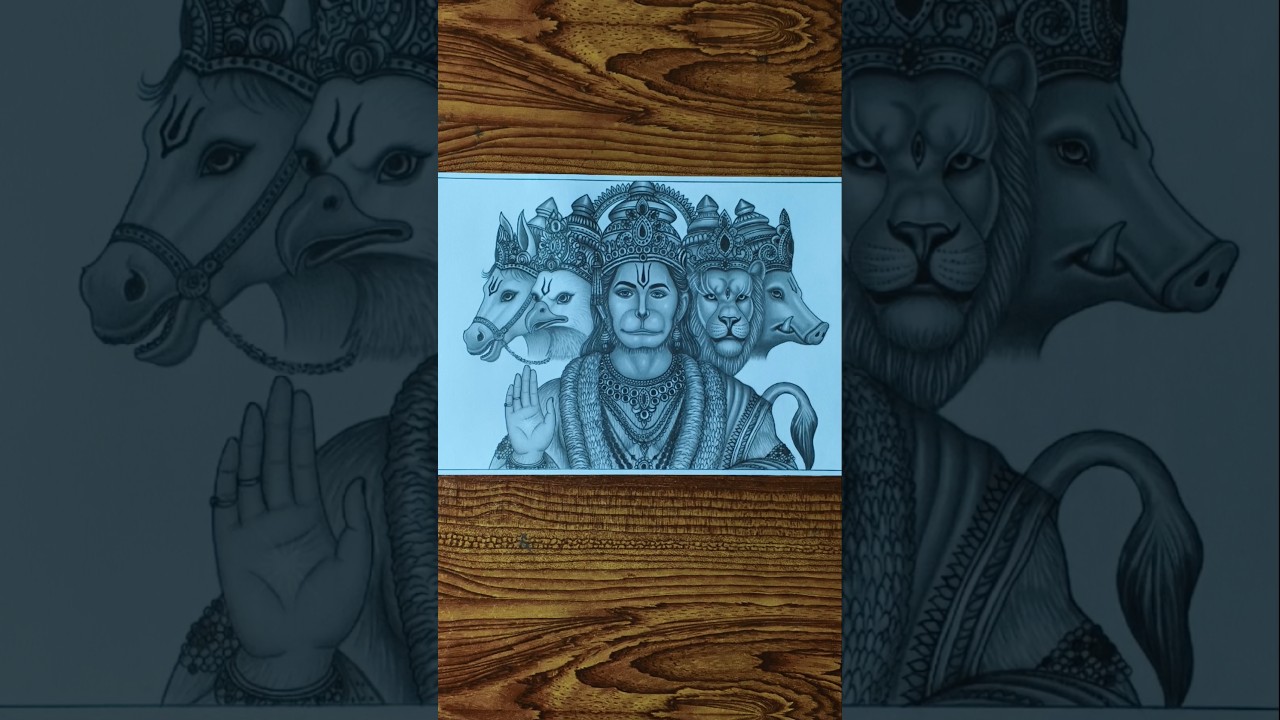 🚩 Panchmukhi Hanuman drawing #hanumanji #drawing