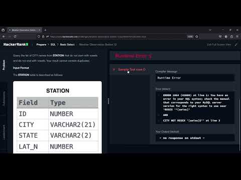 Data Analysis with SQL: Query City Names That Do Not Start or End with Vowels | Ray Vision