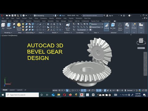 AUTOCAD TUTORIAL: HOW TO MODEL 3D BEVEL GEARS