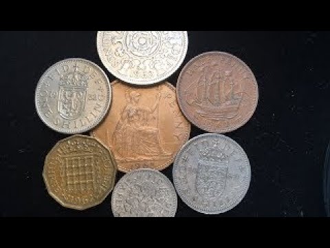 UK 1962 Great Britain Pound Sterling Coins - Half - Large Penny - Pence - United Kingdom - Shillings