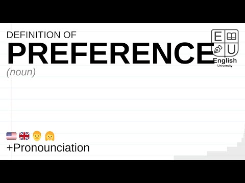 PREFERENCE meaning, definition & pronunciation | What is PREFERENCE? | How to say PREFERENCE