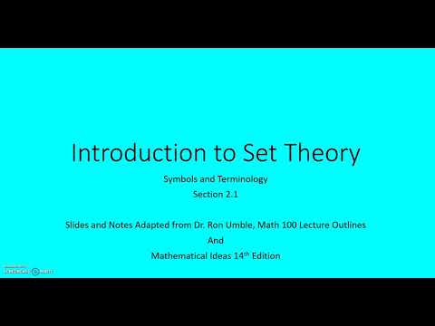2 1 Sets, Symbols and Terminology