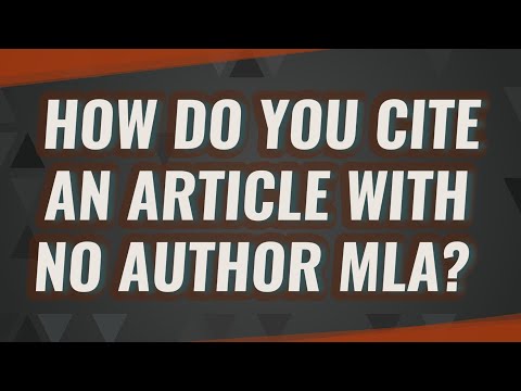 How do you cite an article with no author MLA?