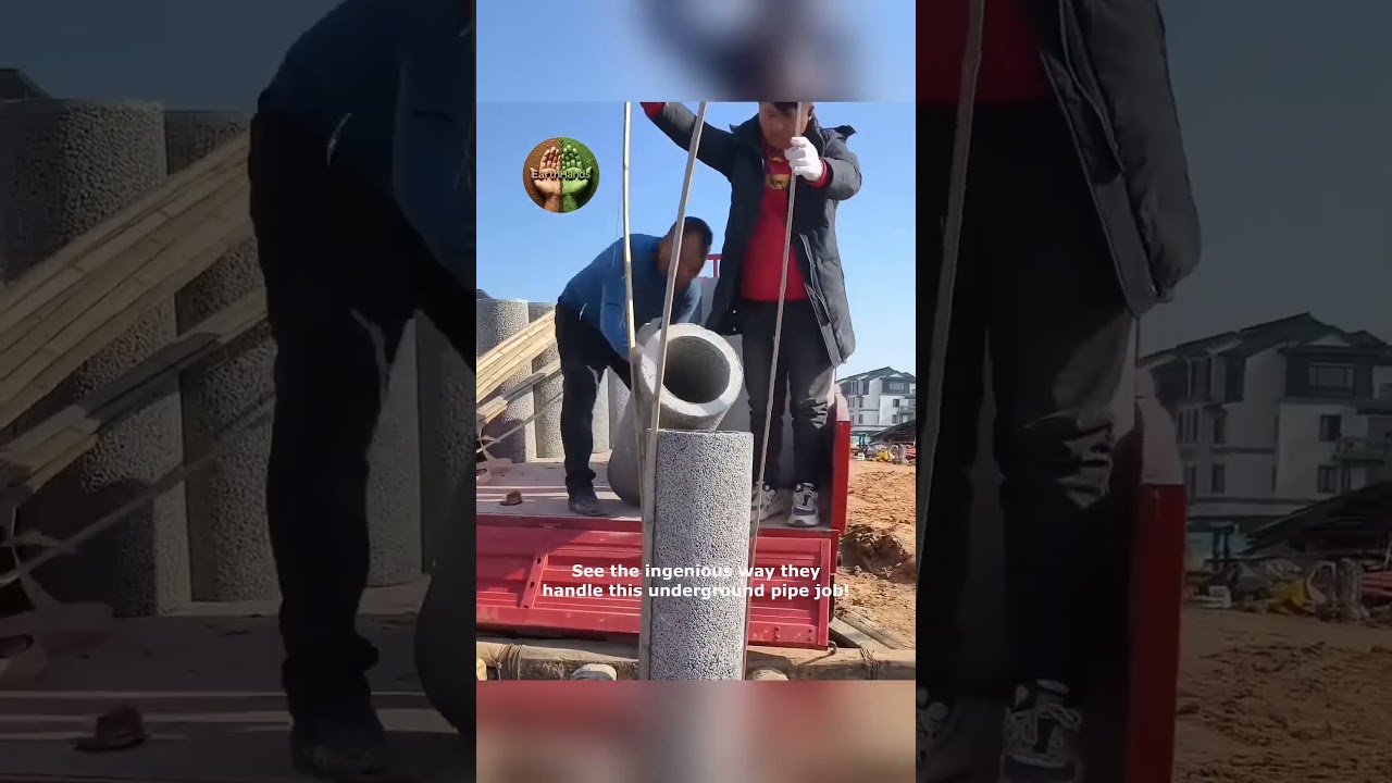 Clever Underground Concrete Pipe Installation!