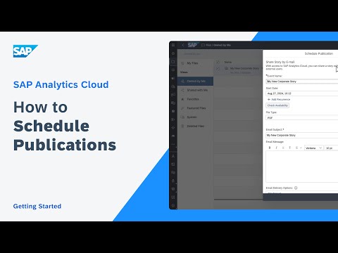 How to Schedule Publications: SAP Analytics Cloud