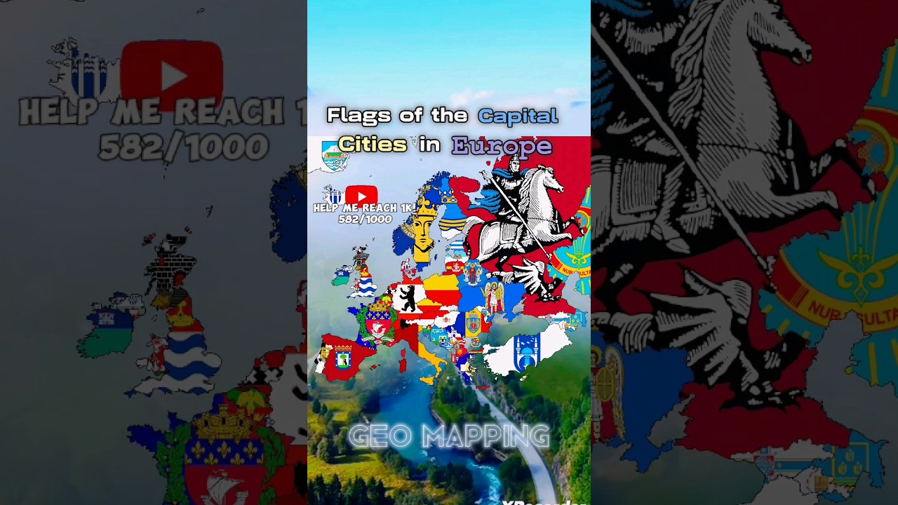Flags of the capital cities in Europe 🇪🇺GEO mapper #geography #europe